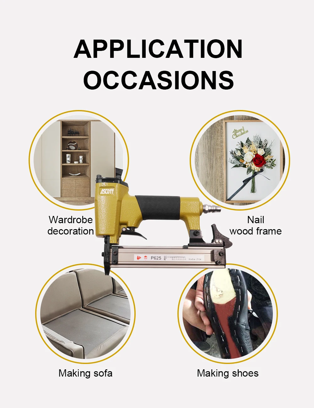 23 Gauge P625 Micro Nailer Finish Brad Upholstery Decoration Pin Gun ...