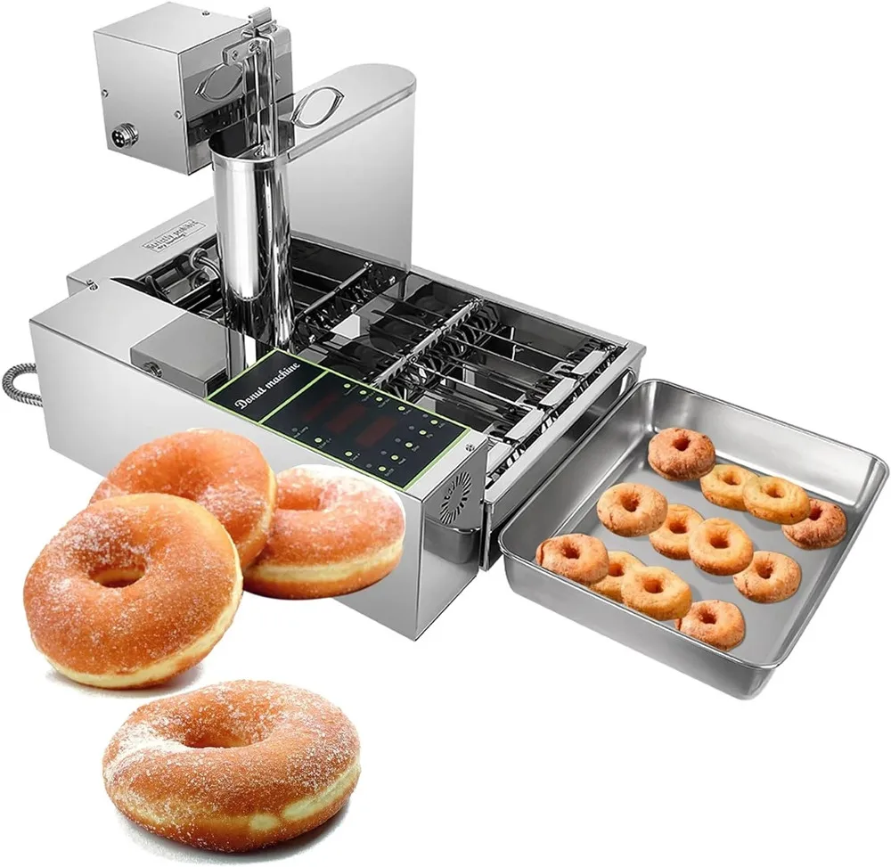 4 Rows Digital Mini Donut Fryer Maker Commercial Stainless Steel 110v ...