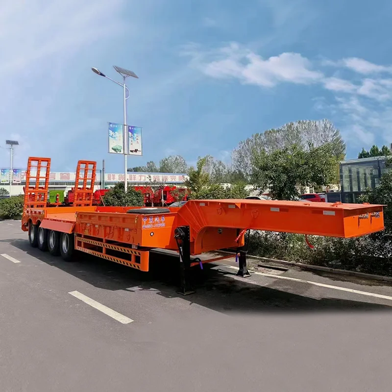 3 Axles 40ft 50t Aluminum Trailer Flat Bed Semi Trailer With Nice Price ...