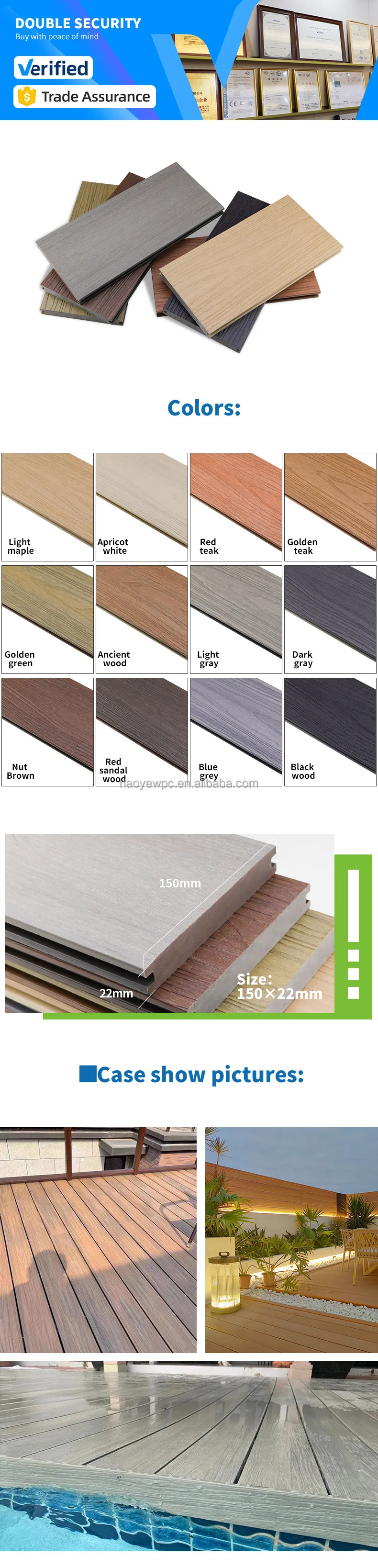 2024 European Standard Wood Texture Outdoor Solid Wpc Decking For ...