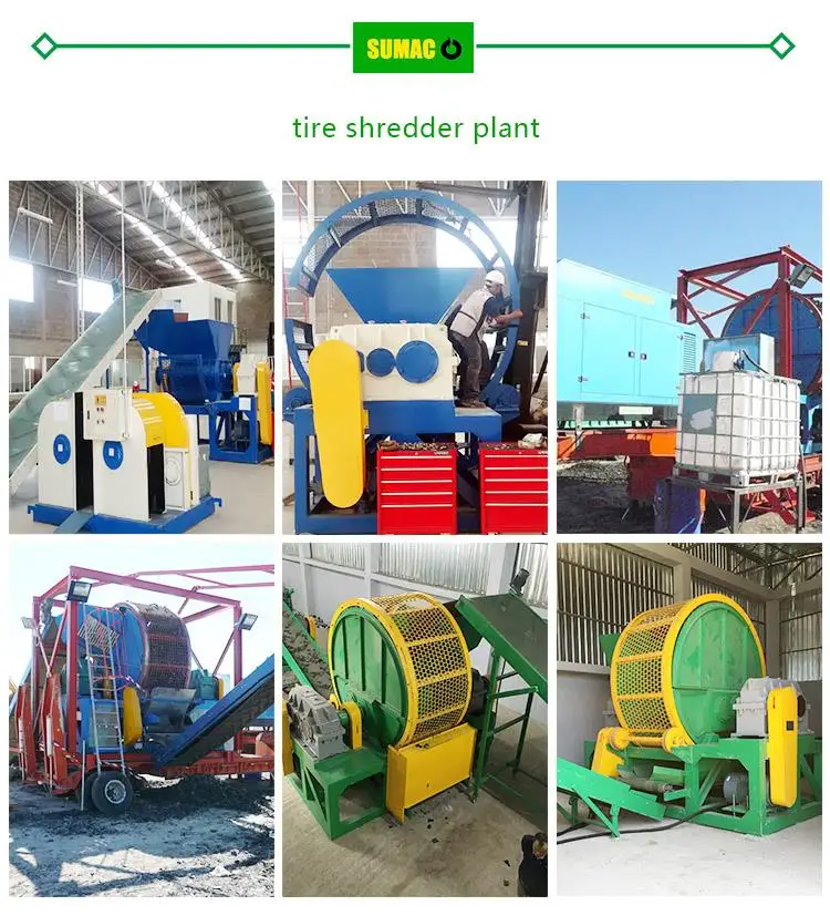 Double Shaft Truck Tyre Recycling Shredder Machine For Waste Car Tire ...
