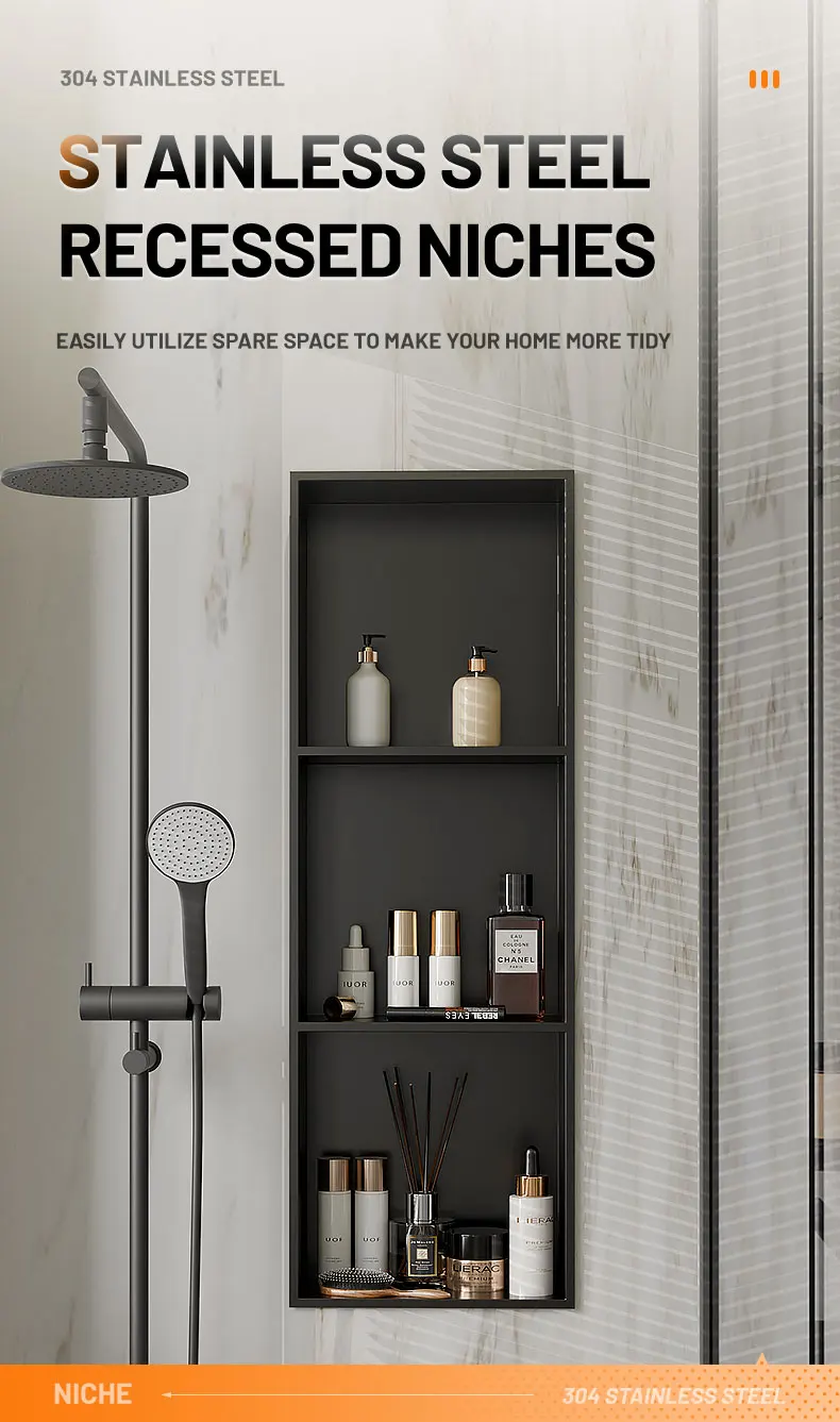 New Design Home Bathroom Waterproof Recessed Shower Wall Niche Custom ...