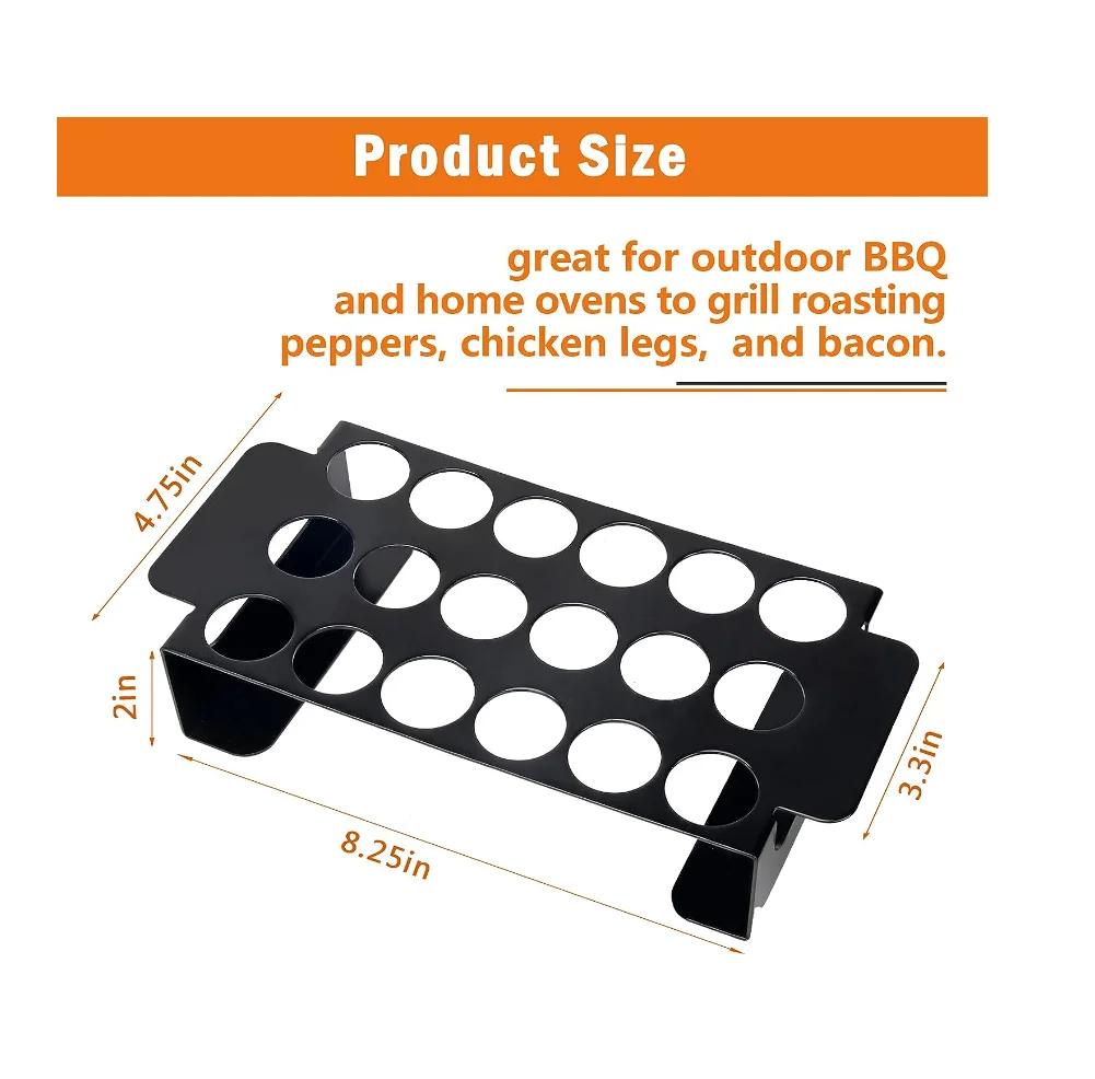 18 Hole Black Grill Rack For Chili Stainless Steel Barbecue Chili ...