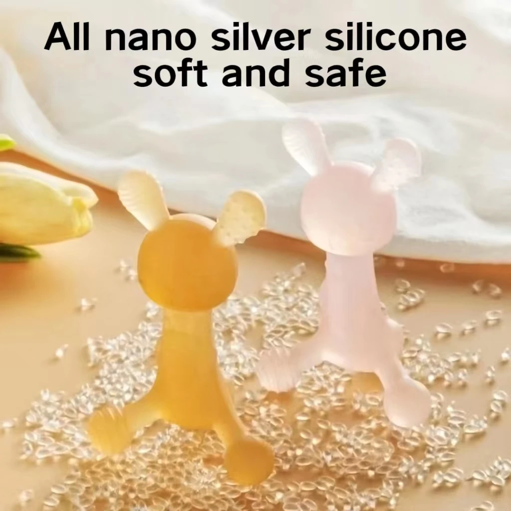 Customizable Funny Cartoon Rabbit-shaped Silicone Baby Teether Food ...