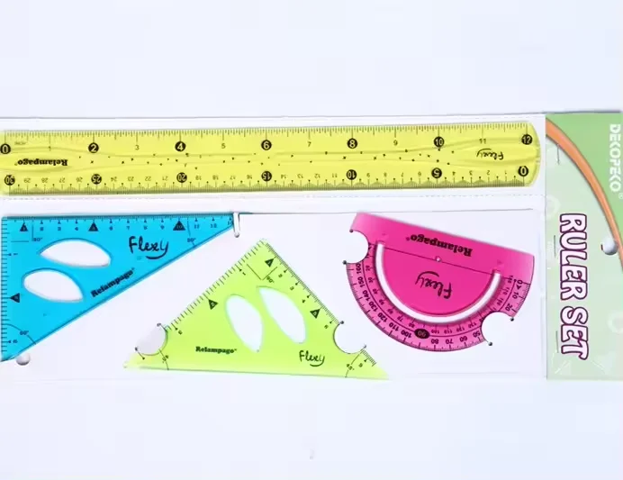 High Quality Flexible Pvc Eco-friendly Geometric Ruler Set For School ...