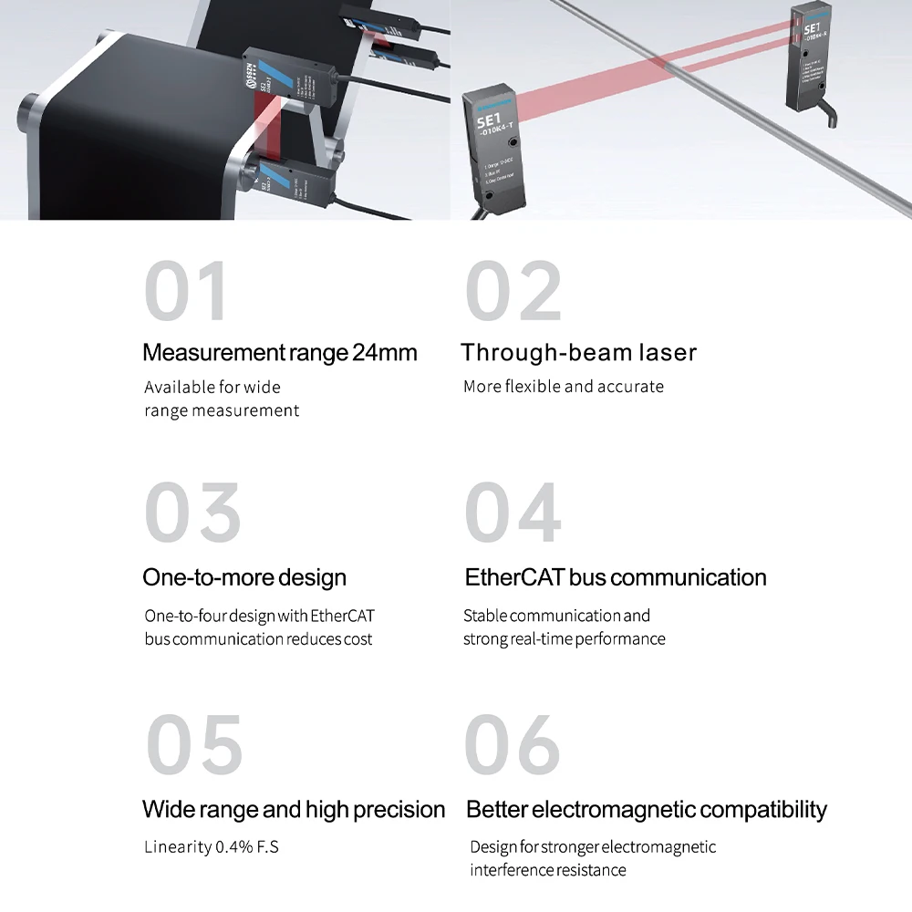 High Precision SE2-024K2 Industrial Laser Edge Detection Photoelectric ...