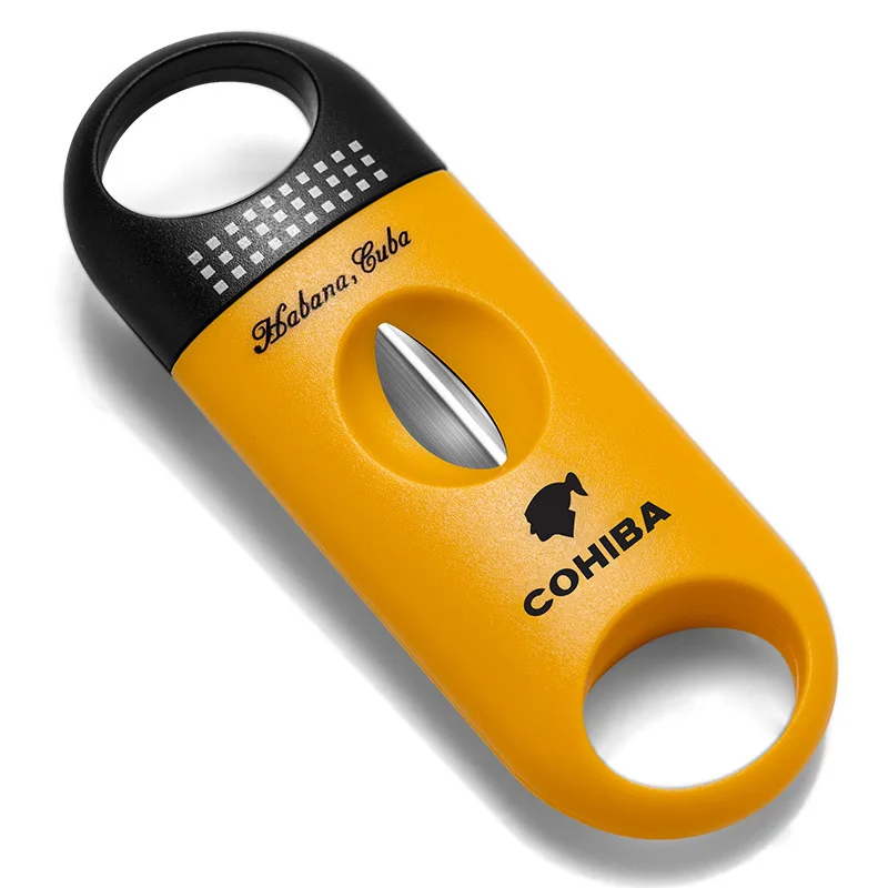 Provide Sample Cohiba Luxury Yellow Cigar Cutter Travel Portable Double ...