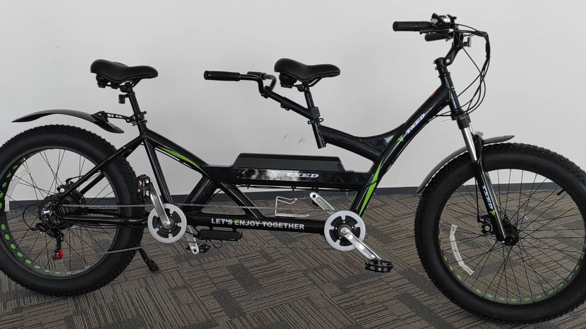 Txed 48v 500w Tandem Electric Bicycle Double Cycling Fat Bike 7 Speed ...