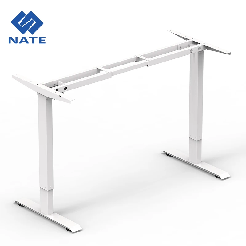 White Electric Sit Stand Desk Office Workstation Table Single Motor ...