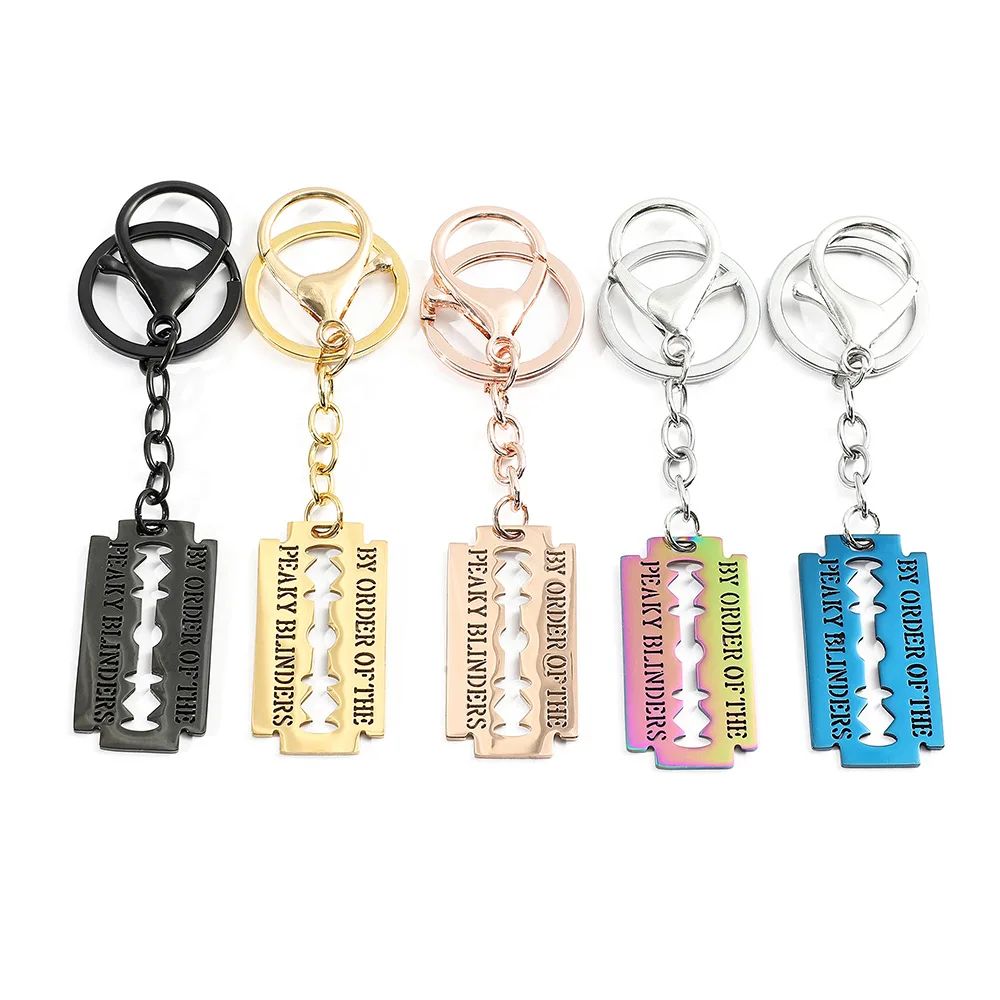 Bloody Gang Razor Party Titanium Steel Razor Blade Keychain Men's ...