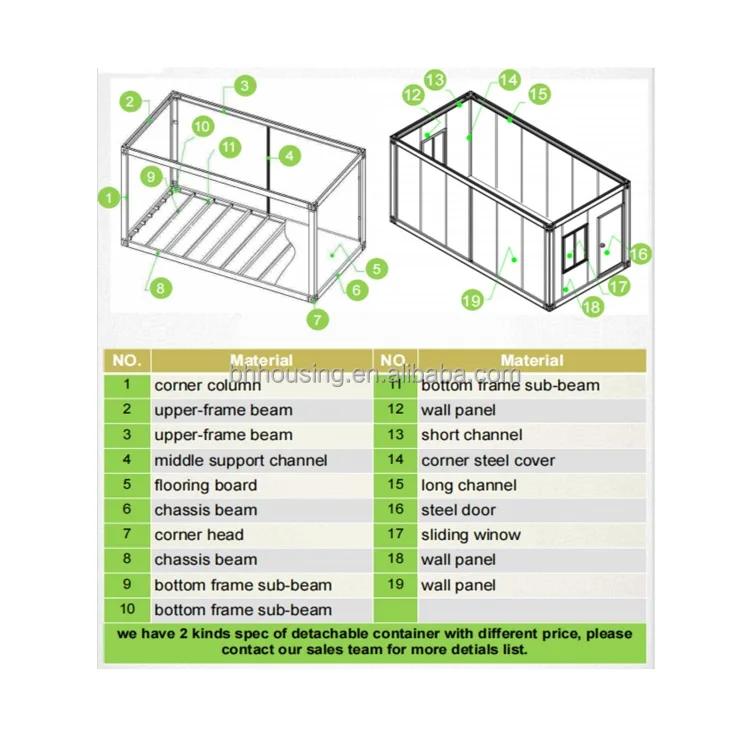 Customized 20ft Container Steel Frame for High Quality Portable ...