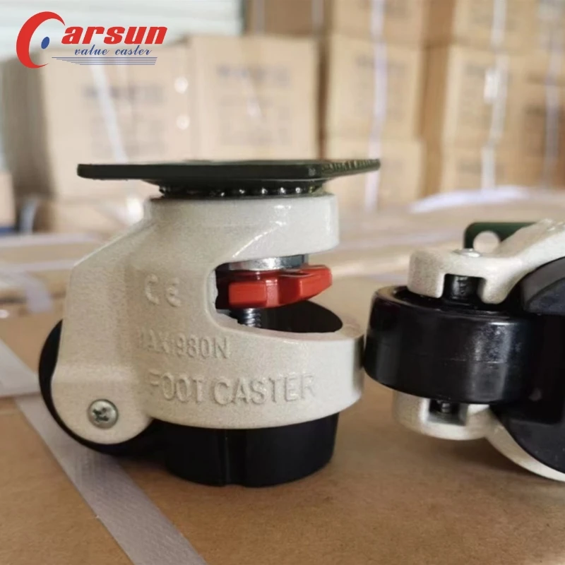 Heavy Duty 100F Leveling Plate Casters Nylon and Aluminium Swivel ...