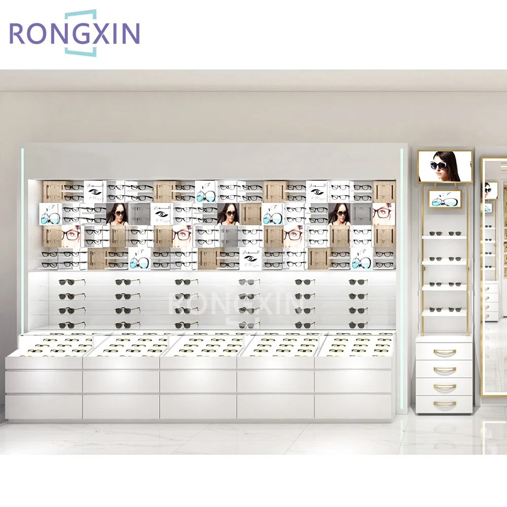 Customized Eyewear Display Cabinet Optical Displays Black Sunglasses Showcase for Optical Shop ...