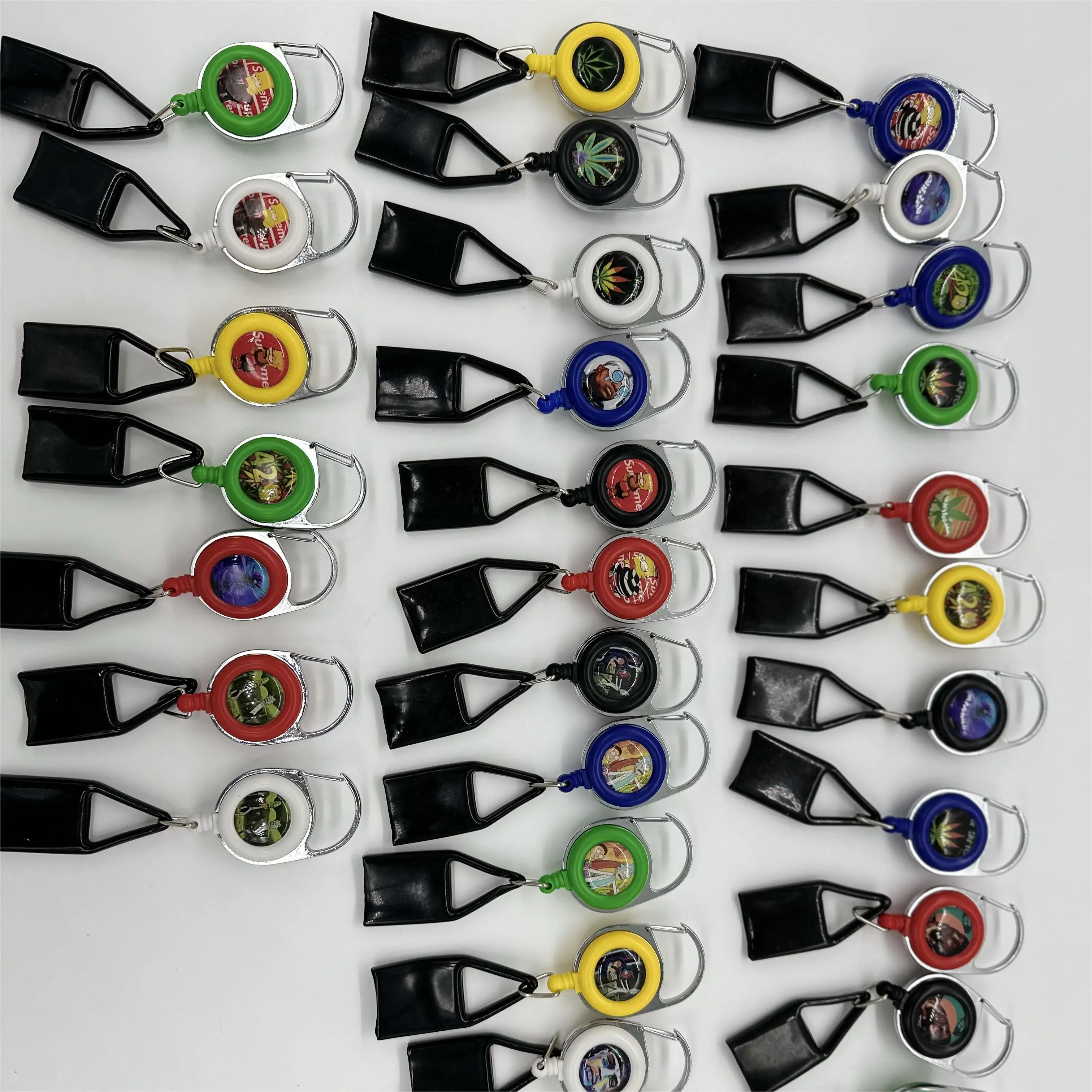 Customized Logo Retractable Pull Reel Keychain Lighter Holder Premium ...