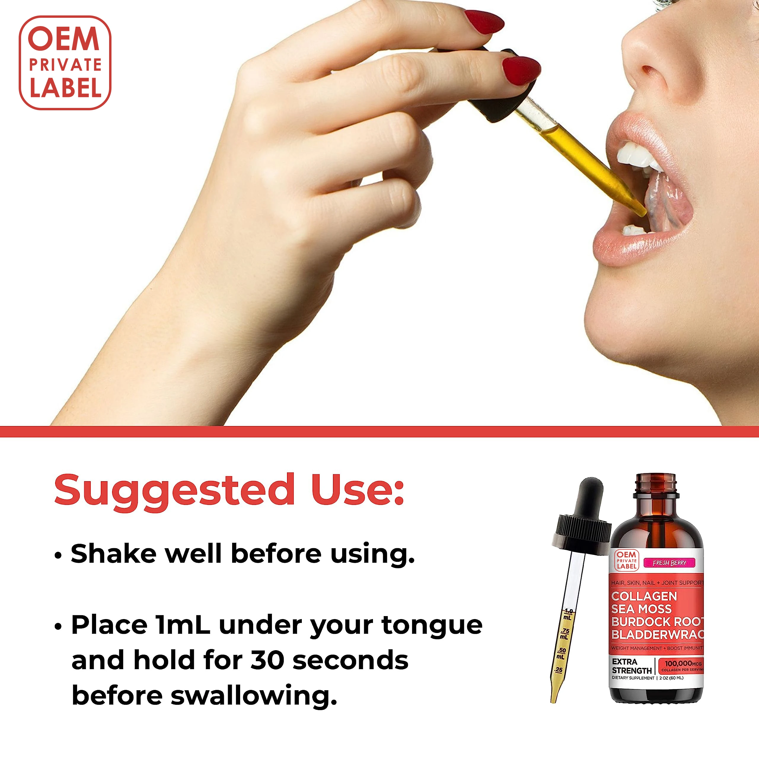 Collagen Peptides Liquid Drops Sea Moss Collagen Burdock Root ...