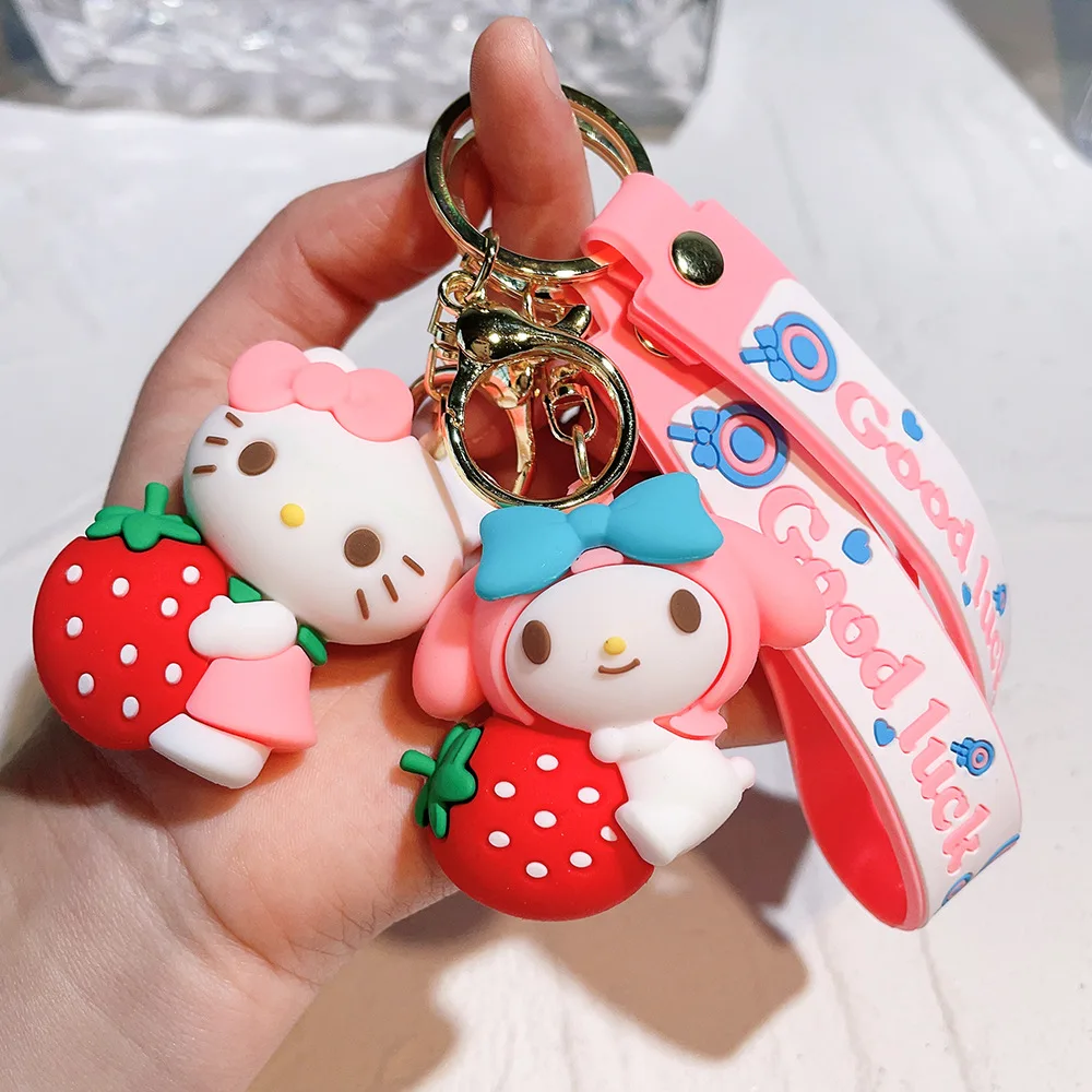 Qh Custom Kuromi My Melody Sanrio Keychain Kawaii Cartoon Frog Pudding ...