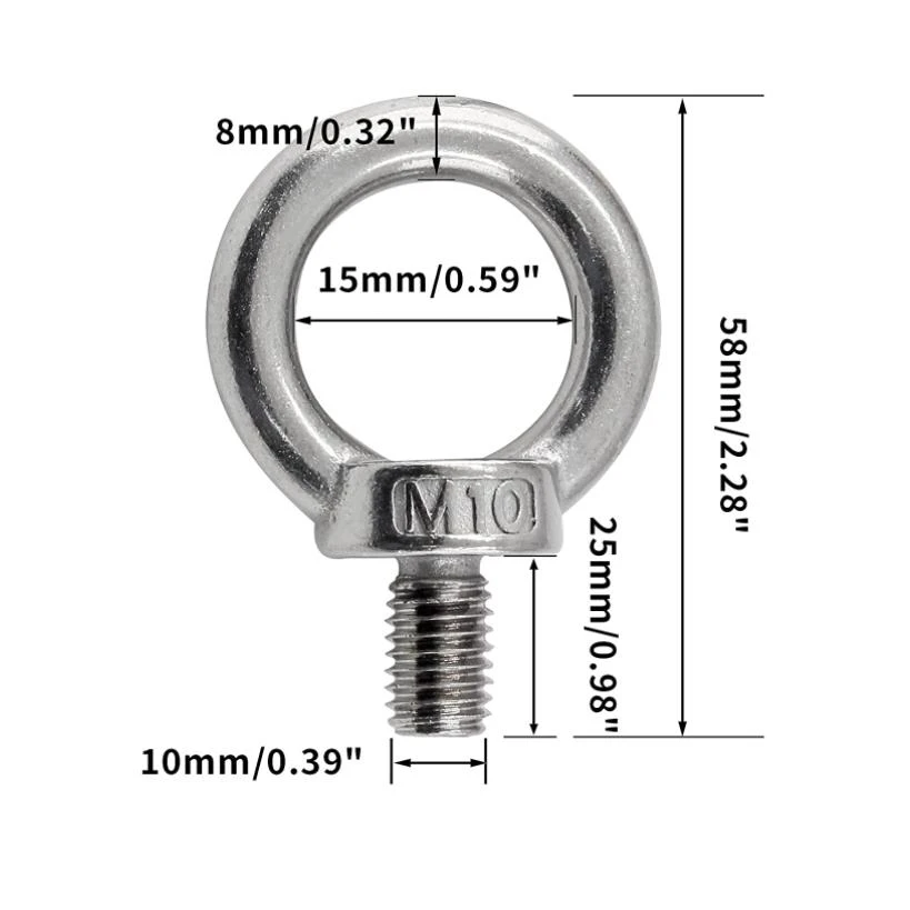 Din580 M10 Eye Bolt Stainless Steel Lifting Eyebolt - Buy M10 Eye Bolt ...