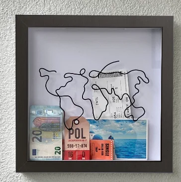 Ticket Shadow Box Diy Memento Frame Stylish Display Case Wooden Memory ...