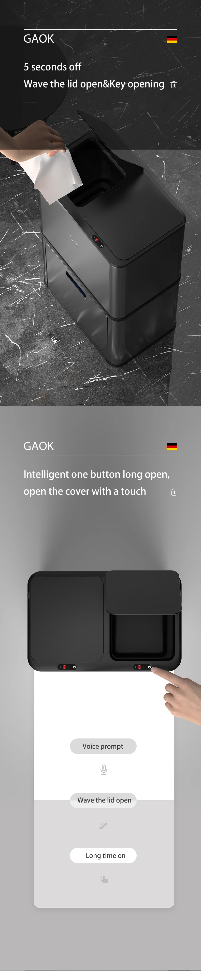 New 50l Large Capacity Split Cabinet Type Multifunctional Trash Can ...