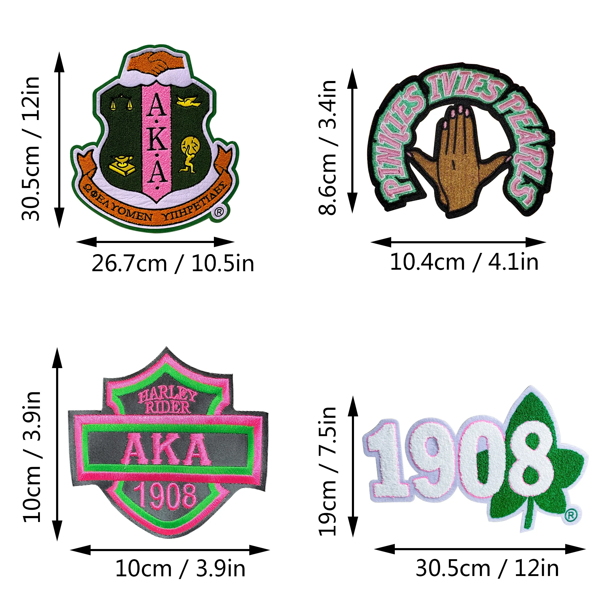 Latest Custom Alpha Kappa Alpha Sorority,Inc Chenille Embroidery Large ...