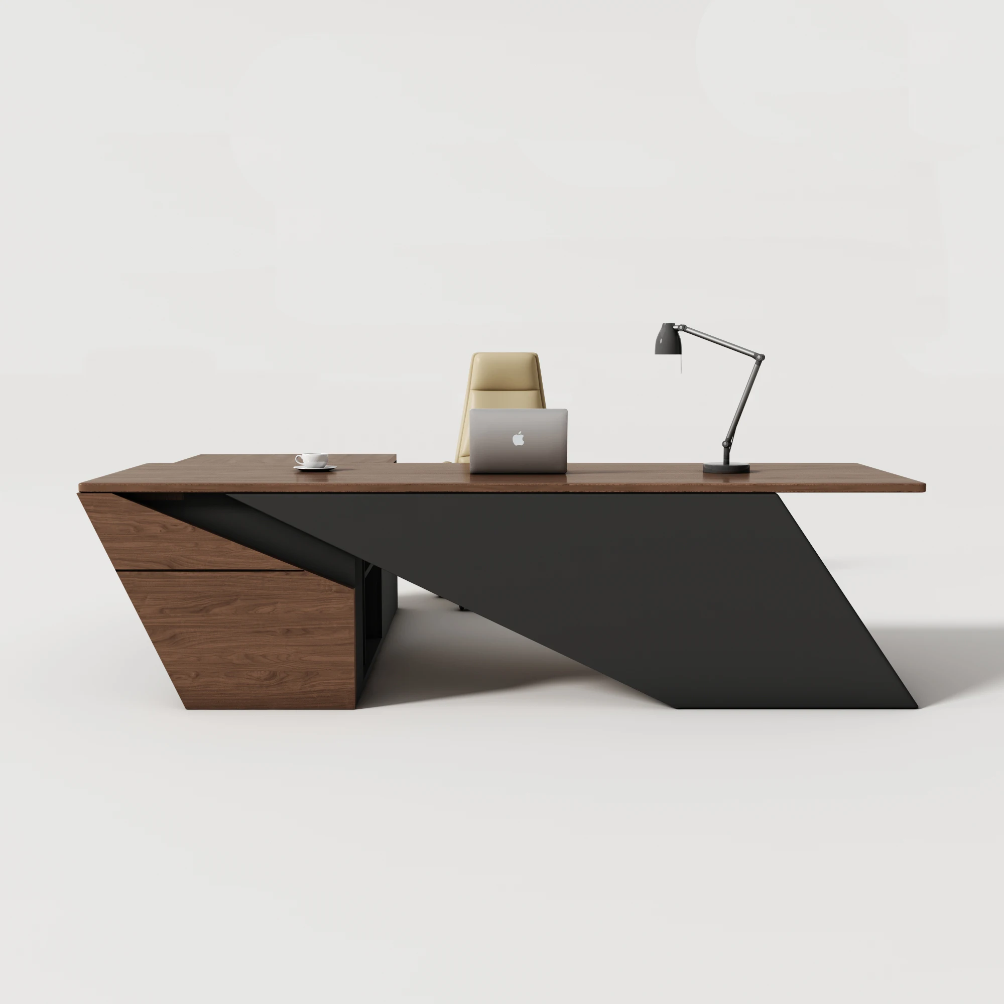 WESOME Brown L Shape Single Chief Officer Desk Modern Office Furniture ...