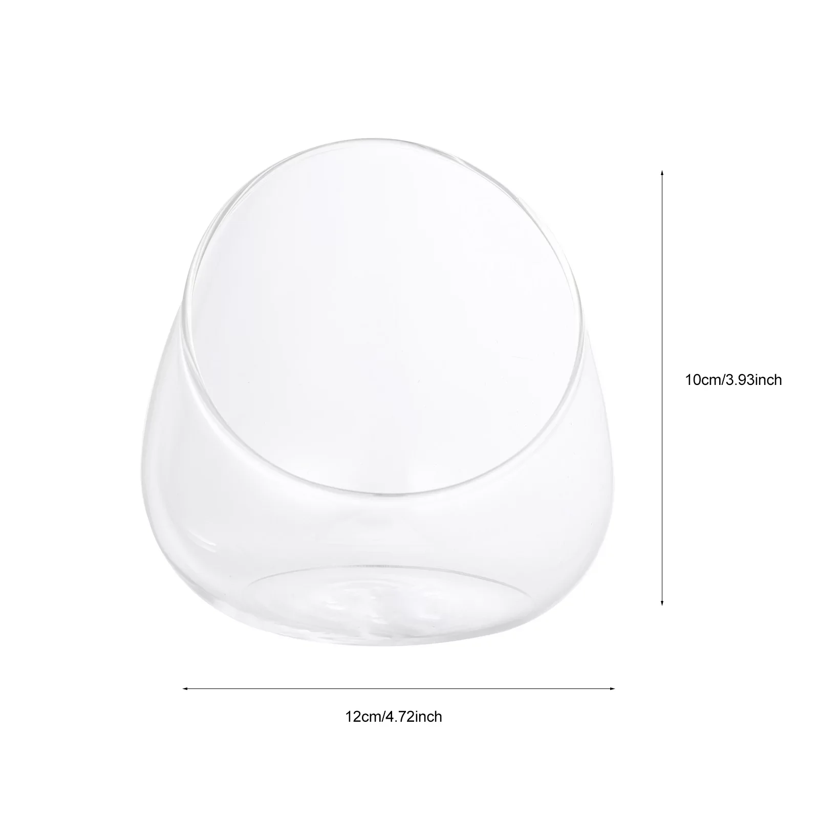 Handblown Clear Borosilicate Glass Plant Vase Bubble Slant Planter Cut ...