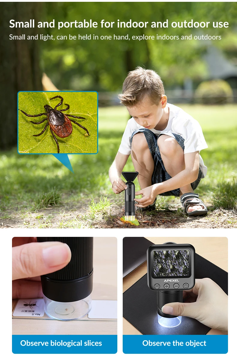 APEXEL Digital Handheld Microscope - 400X-800X Magnification