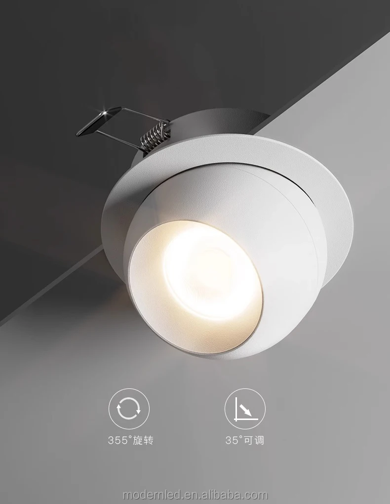 Slim Round Adjustable Angle 7w 14w 21w Recessed Cob Led Downlight - Buy ...