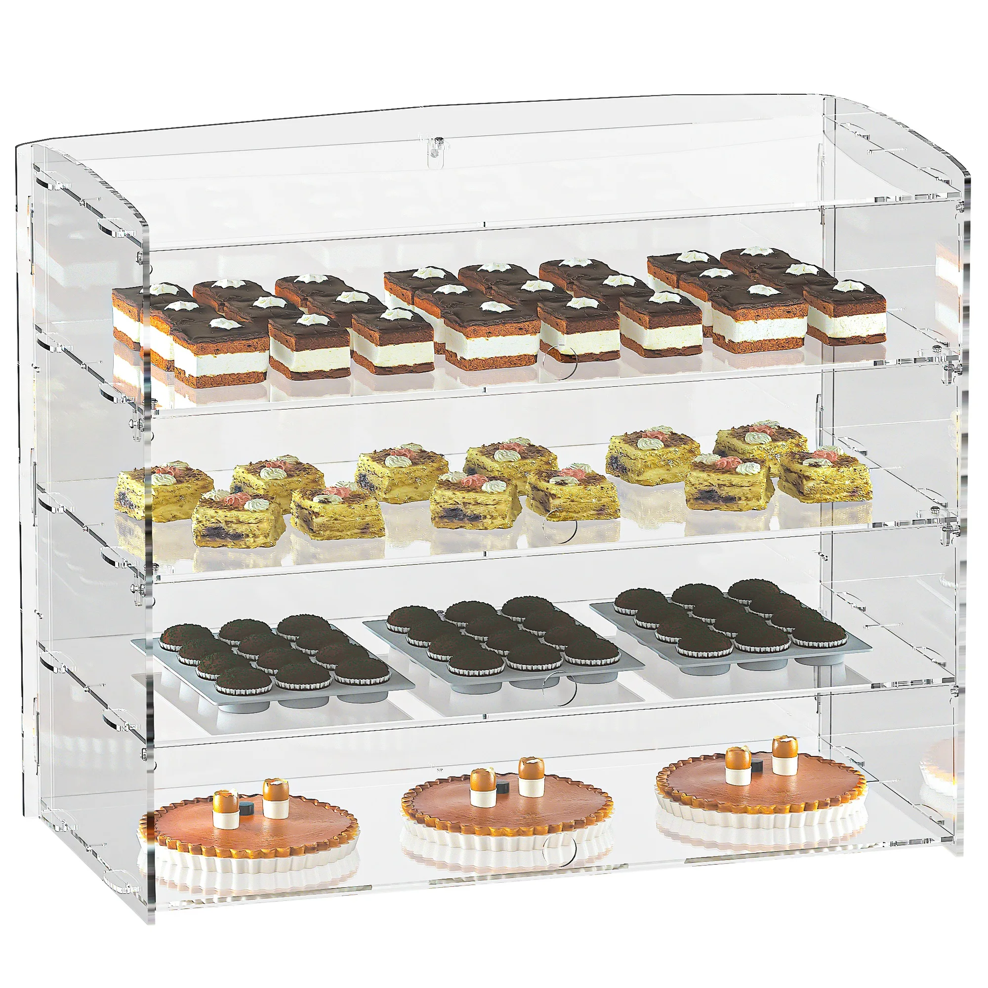 Custom Acrylic Display Case(4 Tier), Acrylic Cake Cabinet Bakery,Clear ...