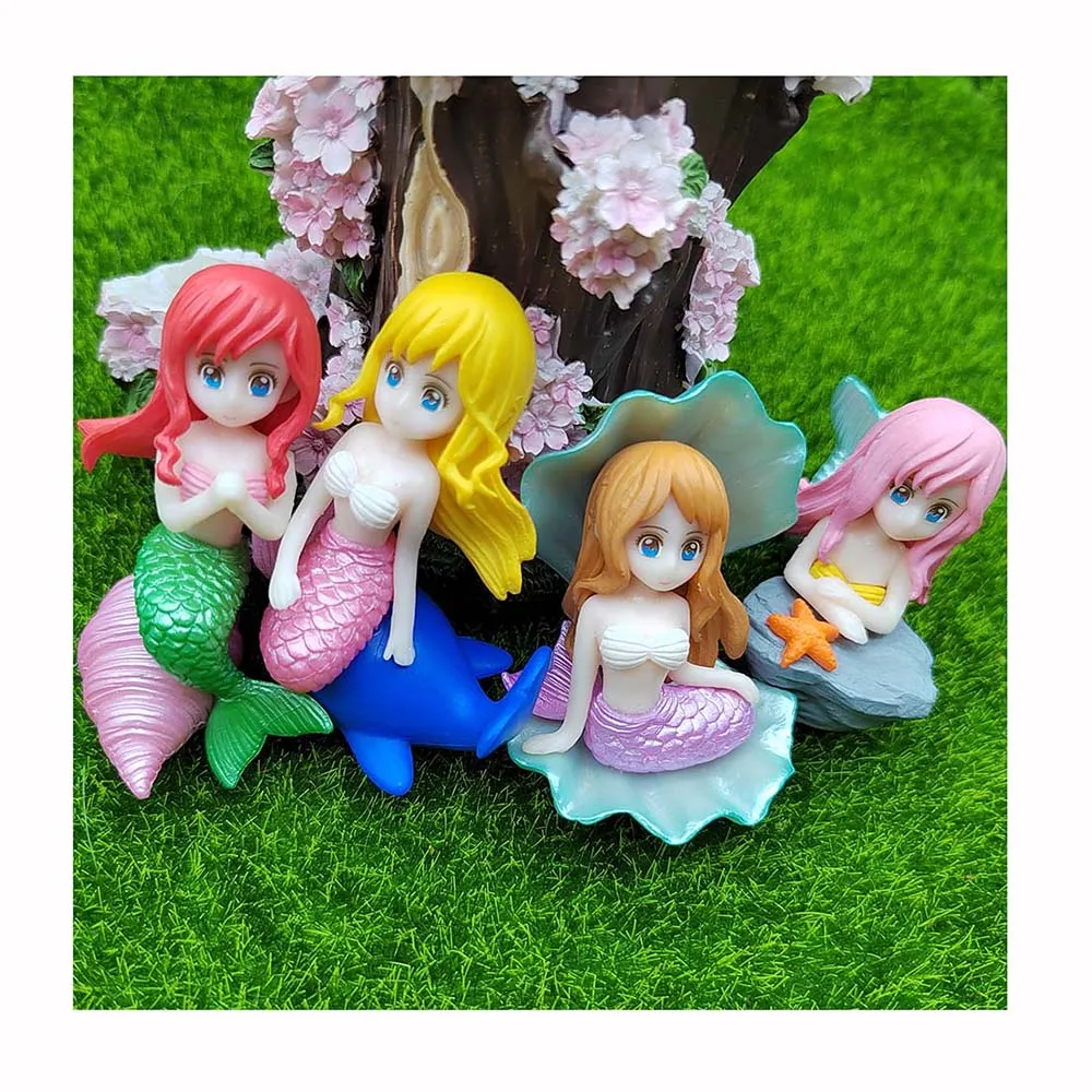 100pcs Miniature Mermaid Figurines for DIY Crafts & Decor