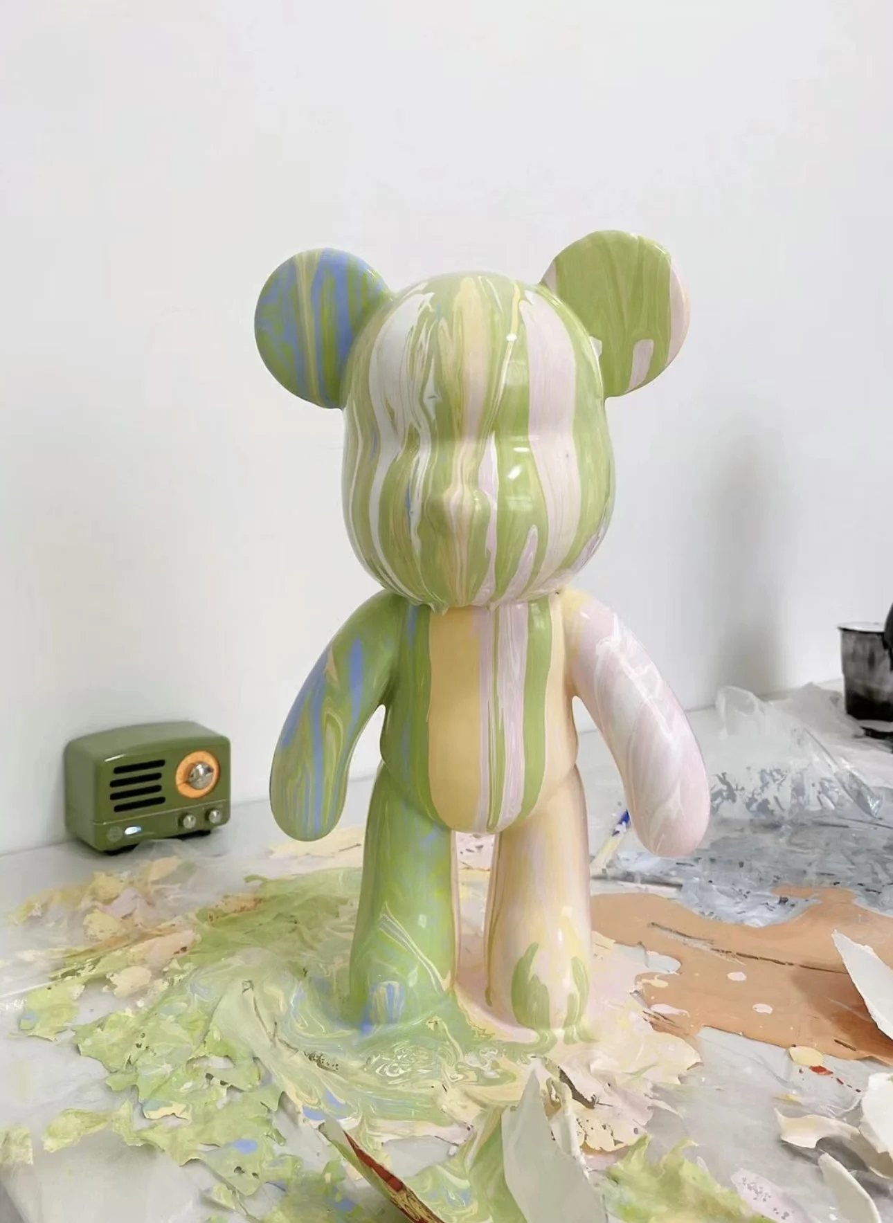 DIY Fluid Bear Model Handmade 23cm Colorful Embryo Violent Bear Fluid ...