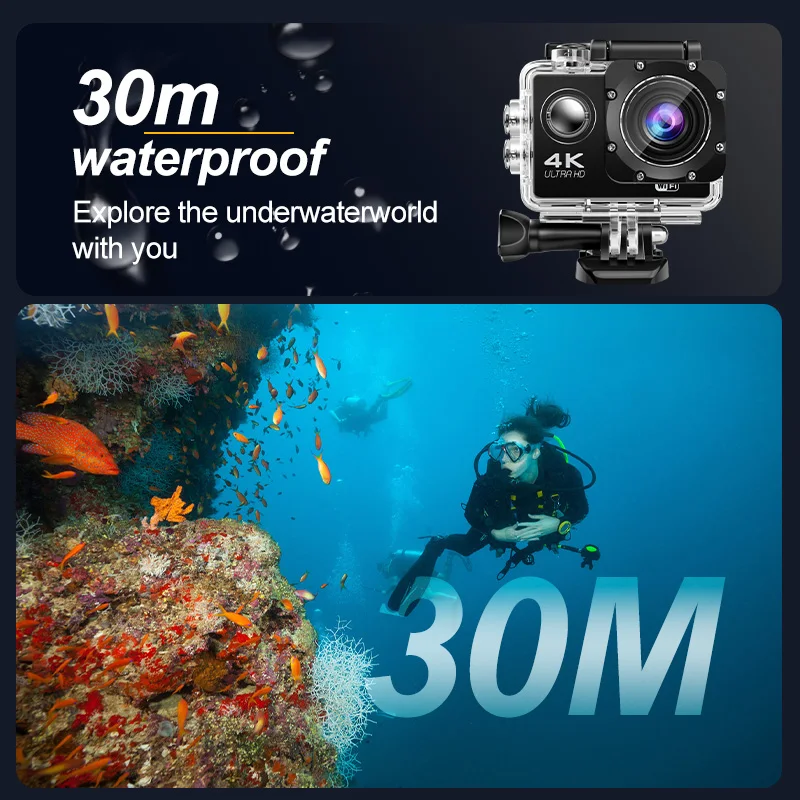 Alibaba.com: Ausek AT-G200 Action Camera, 4K Video Resolution, Waterproof up to 30M: Ideal for ...