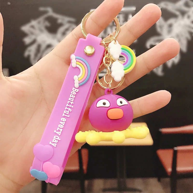 Wholesale Cute Cartoon 3D Rubber Sea Animal Octopus Crab Key Chain