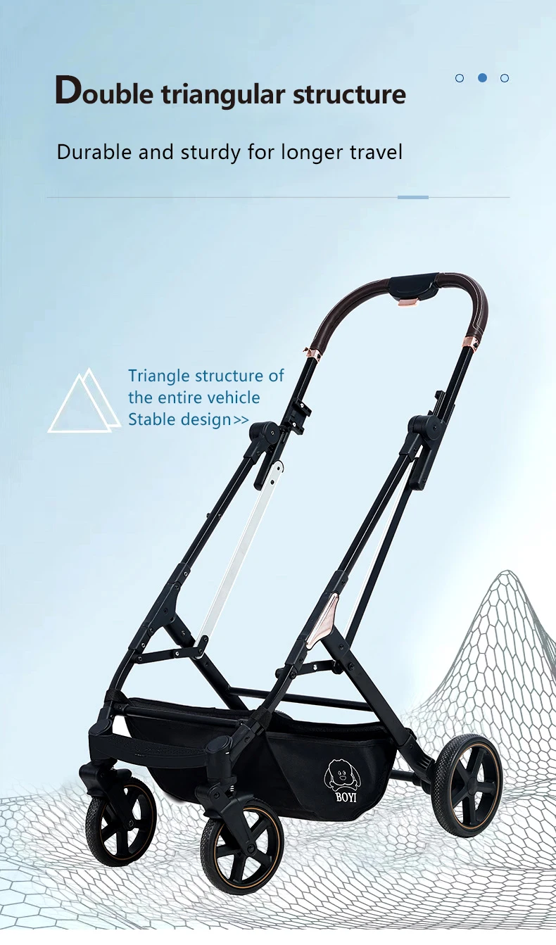 Luxury Foldable Pet Stroller with Detachable Wheels for Dogs & Cats ...