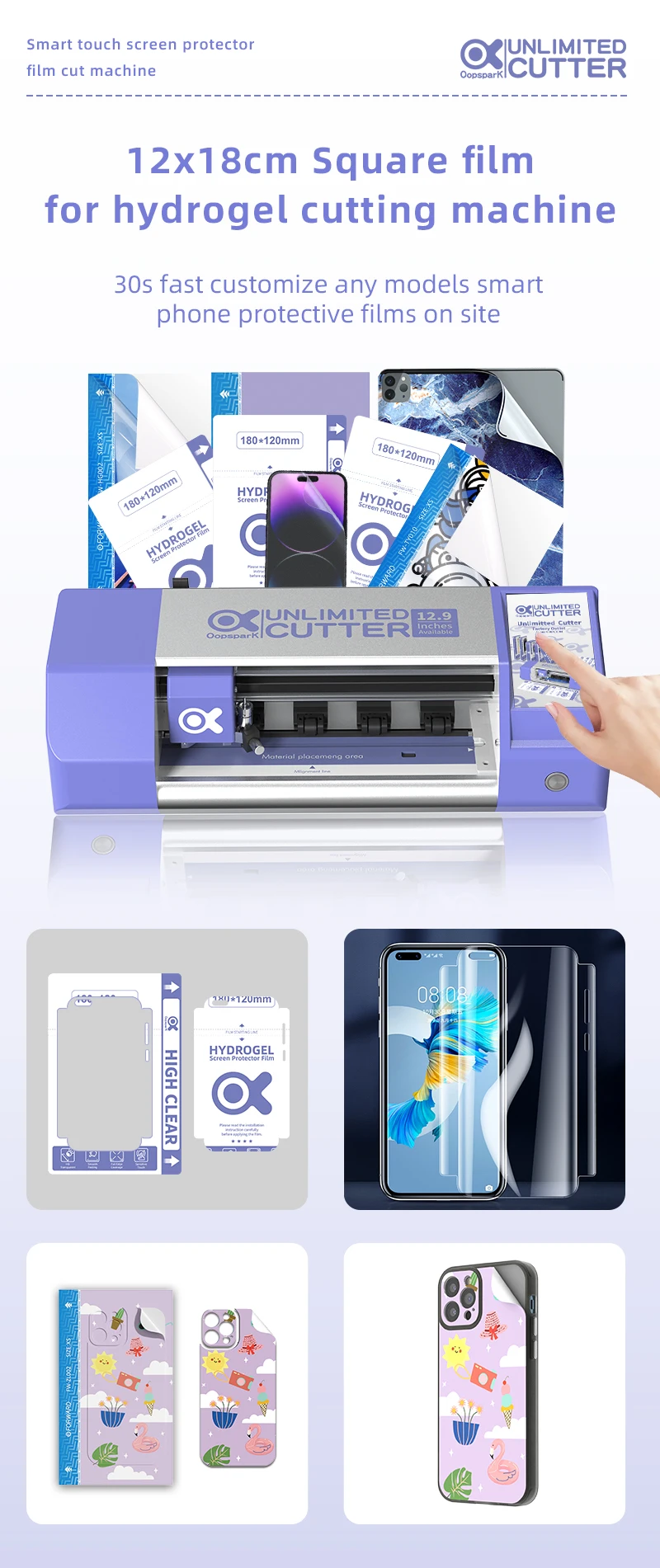 High Quality New Technology Oopspark Unlocked Screen Protector Cutting ...