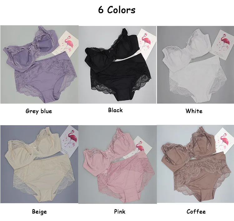 American Large Size Market D Cup Lace Bra Set Traditional Ladies Fixed ...