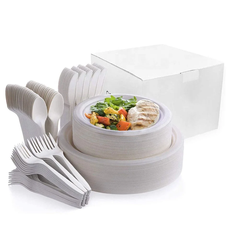 Compostable And Biodegradable Sugarcane Bagasse Eco-friendly Dinnerware ...