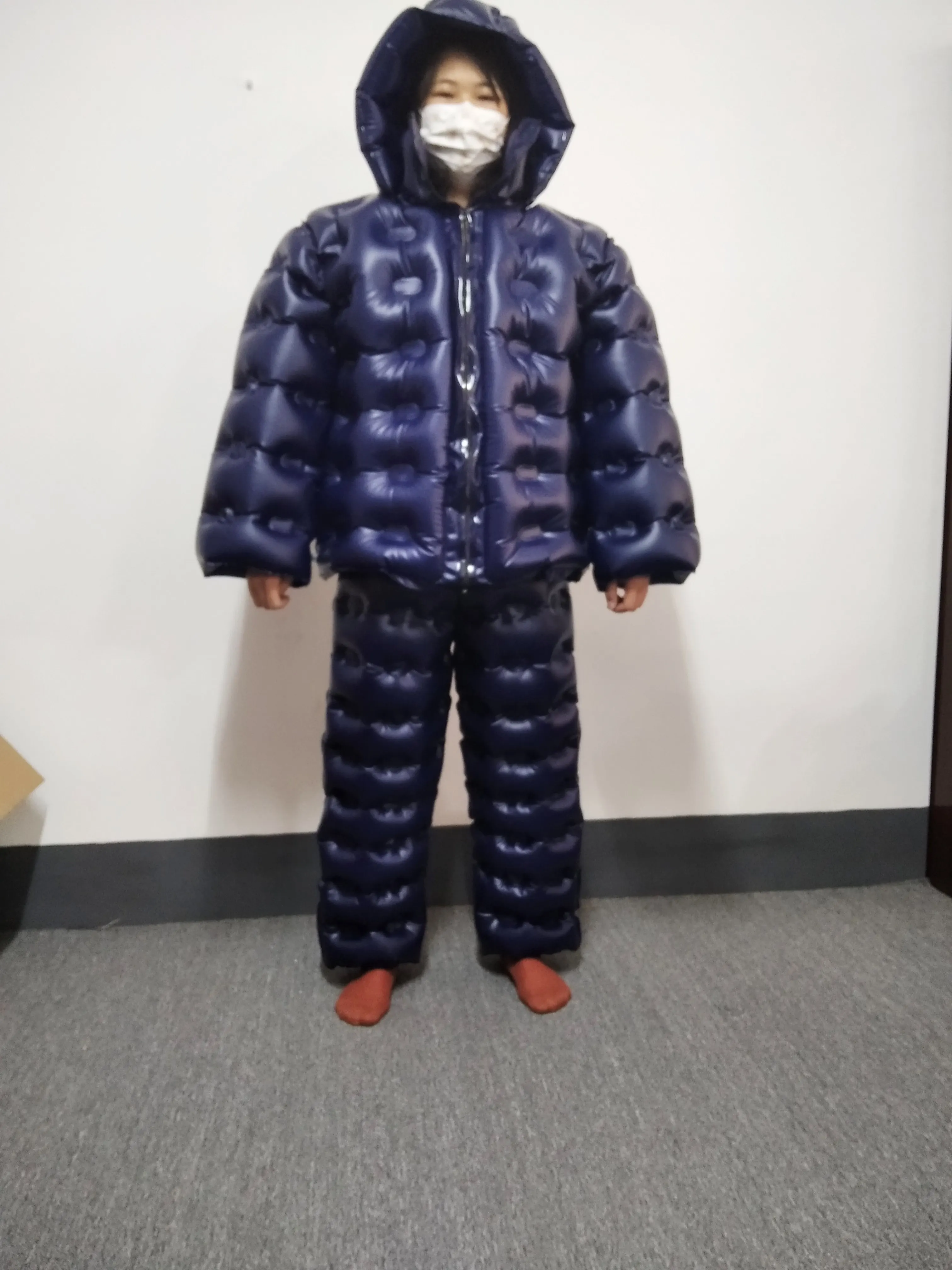 2022 New PVC Blue Inflatable Down Jacket and Trousers Suit for Adult ...