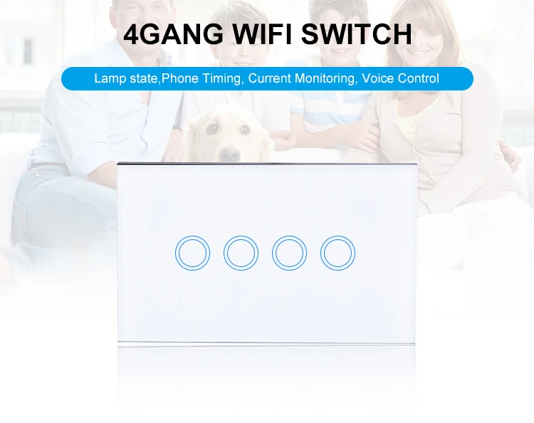 Au/us Standard 4gang 2way Wifi Touch Switch Saa Certification Smart ...
