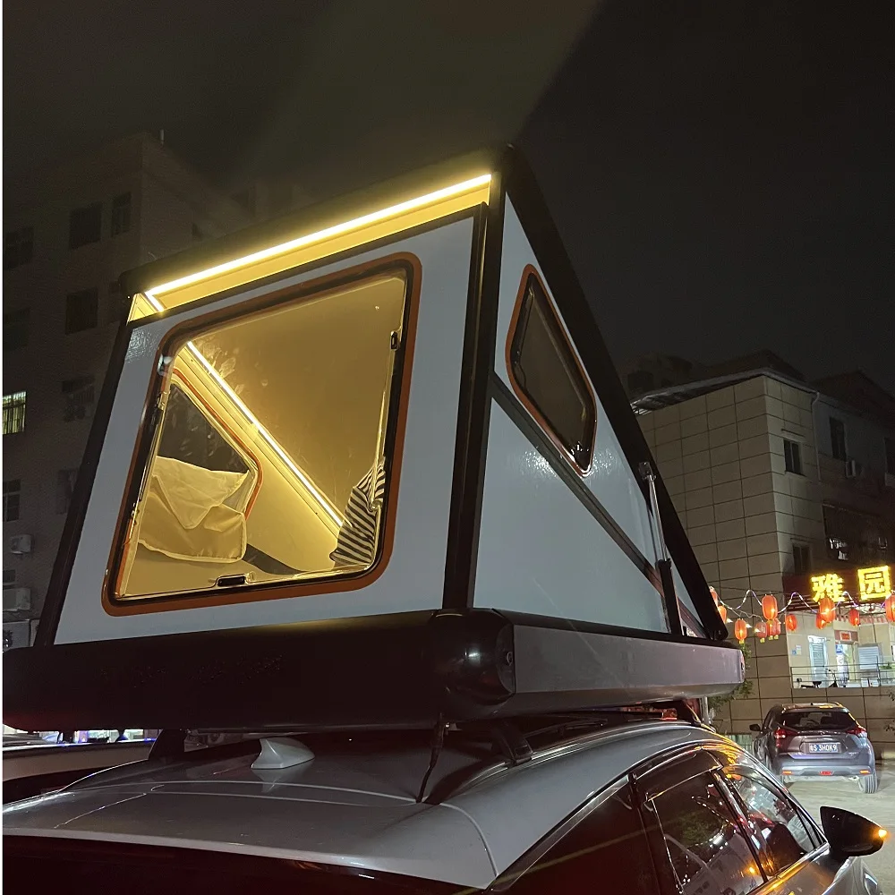 camping rv camper hard shell roof top tent aluminum frame rooftop tent ...