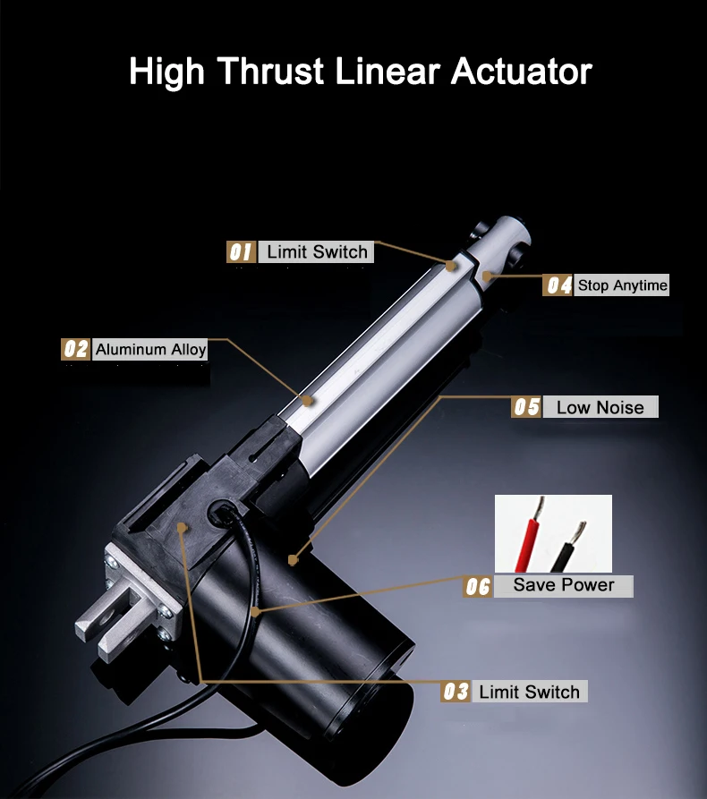12v Industrial Linear Actuator 12v 1000mm Stroke Electric 500mm Stroke ...