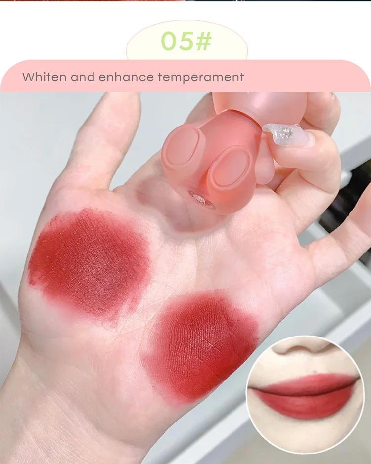 Gege Bear Cute Rabbit Design Velvet Lip Gloss - 2 in 1 Key Chain