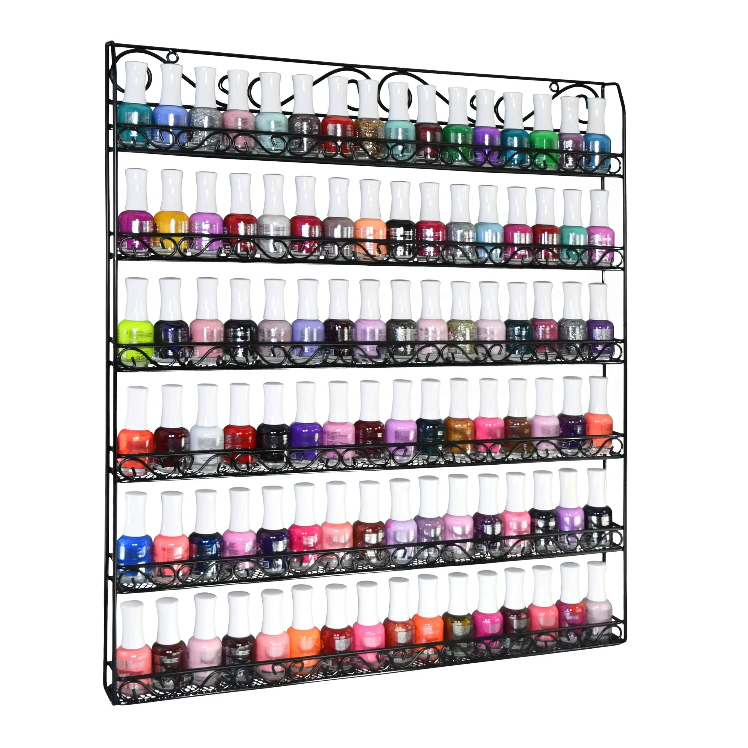 Romantic Metal Nail Polish Display Shelf Cosmetic Organizer Display ...
