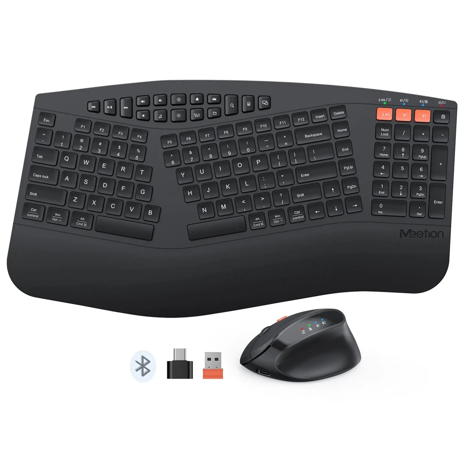Meetion Directorb Keyboard Ergonomic Natural Typing 2.4ghz Wireless ...