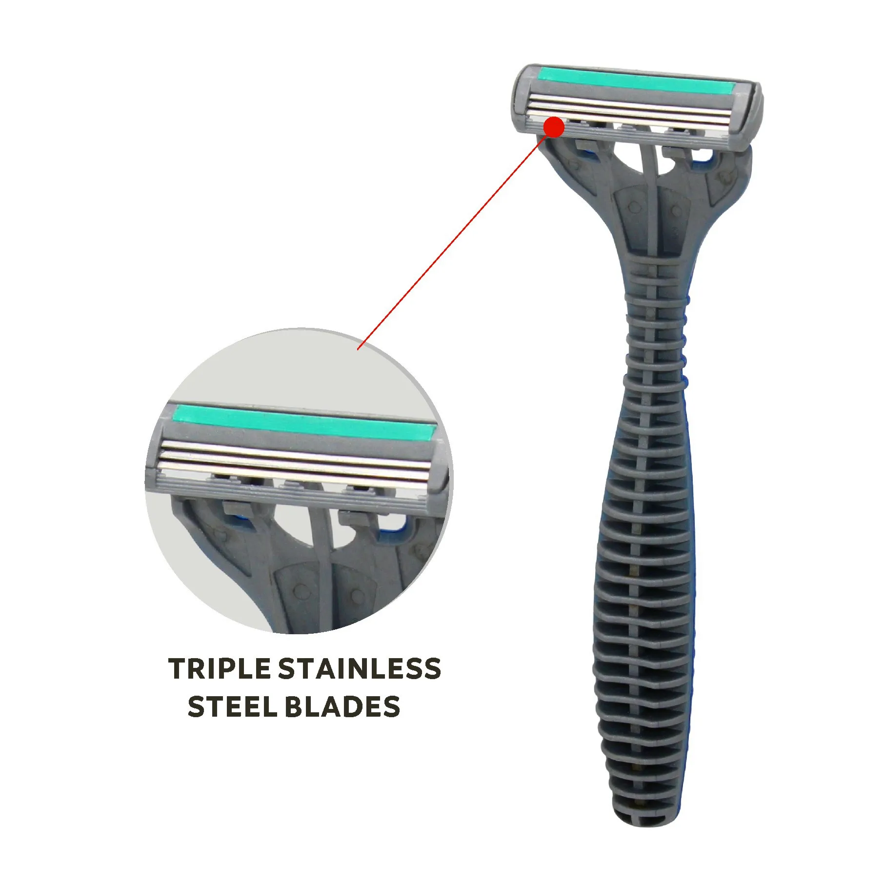 Man Shaving Factory Triple Blade Disposable Men's Pivote razor with ...