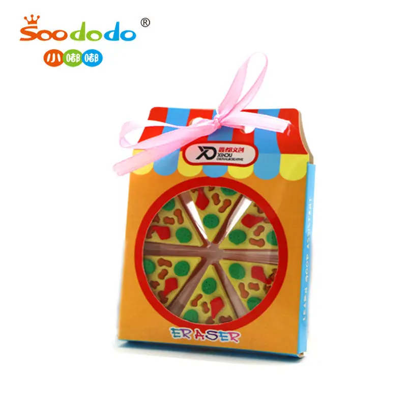 Soododo XDN0027 Foods Series Gift Set 3D Pizza Shaped Pencil Eraser ...