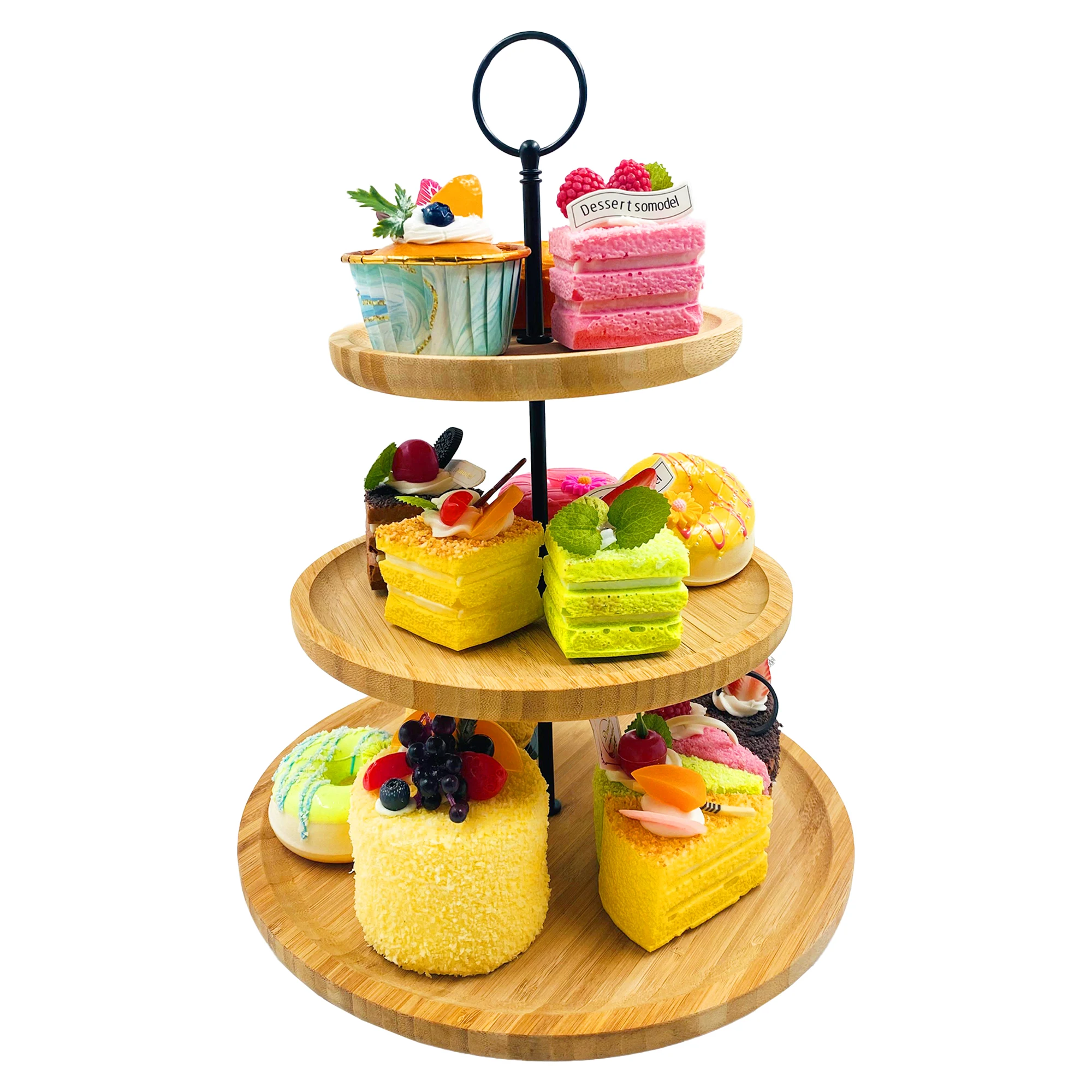 Adjustable Dessert Display Rack Department Engagement Cake Stand Bamboo ...