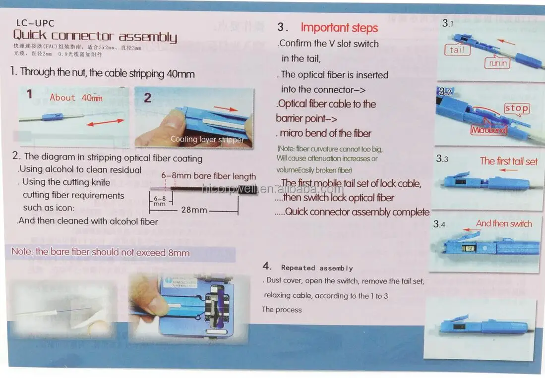 Ftth Field Quick Assembly Lc Quick Connector Multimode Lc Fast ...