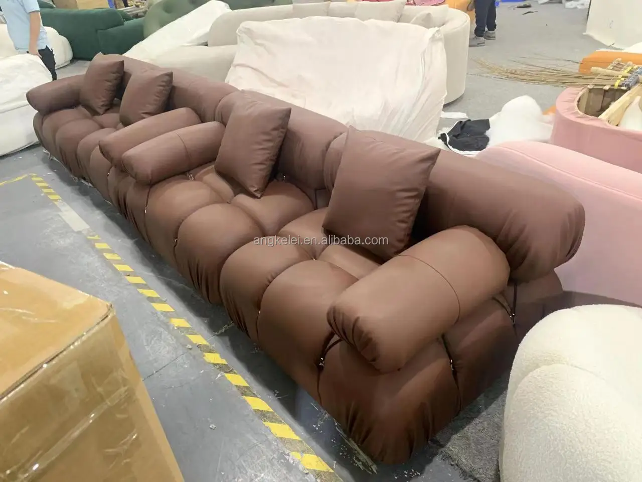 Italian Classic Modular Couch Sofa Set Modern Leather Sectional Tufted ...