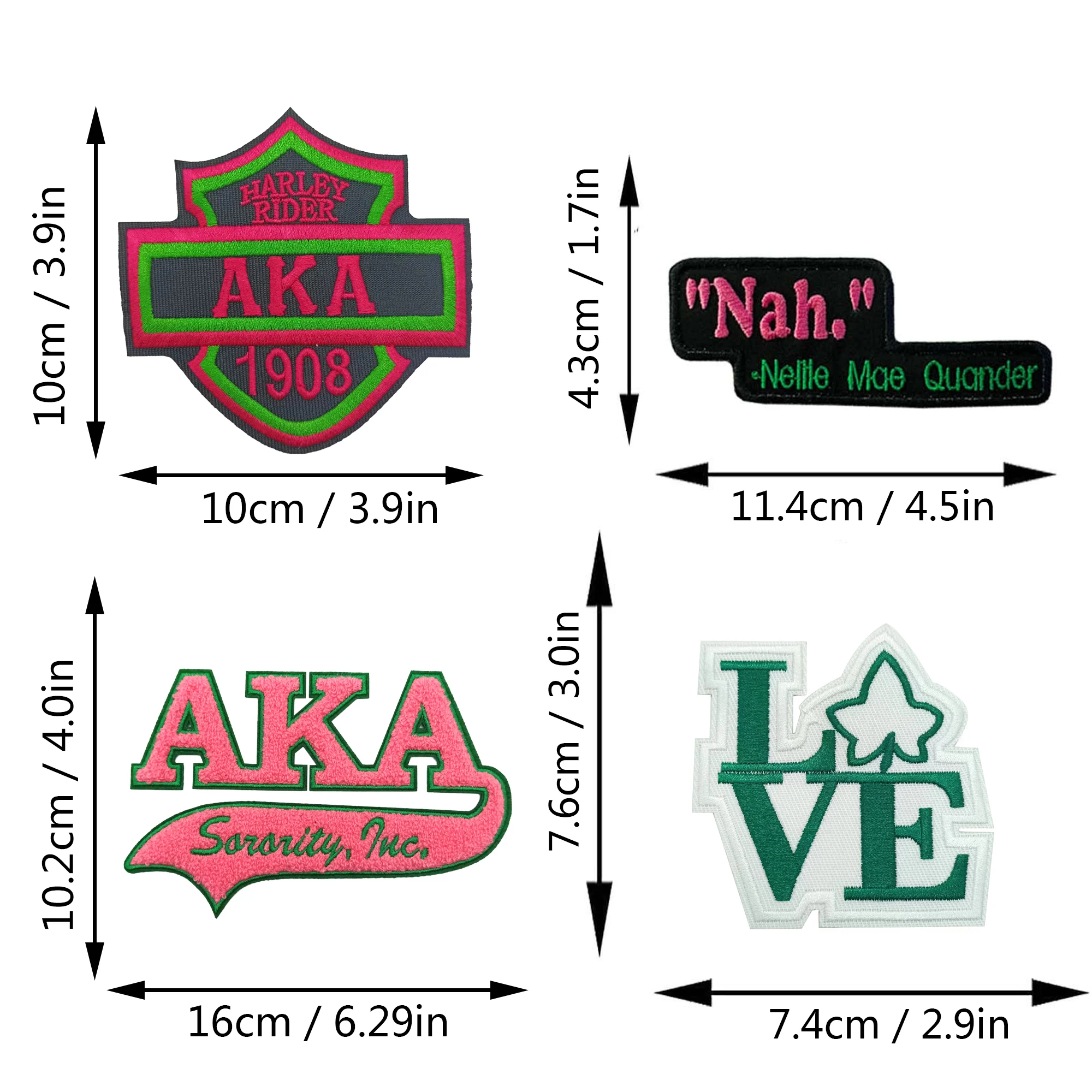Latest Custom Alpha Kappa Sorority,Inc Chenille Embroidery Large Patch ...